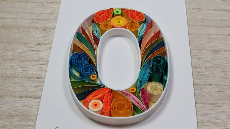 O – Quilled wall paper art – Letter O – Quilling paper art Mixed Media ...