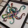 Colorful Octopus Quilling (12x12) in Handmade Frame with glass Mixed ...