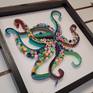 Colorful Octopus Quilling (12x12) in Handmade Frame with glass Mixed ...