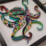 Colorful Octopus Quilling (12x12) in Handmade Frame with glass Mixed ...