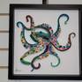 Colorful Octopus Quilling (12x12) in Handmade Frame with glass Mixed ...
