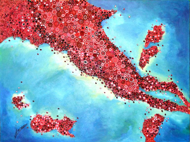 The map of an island Painting by Zad Creation | Saatchi Art United Kingdom