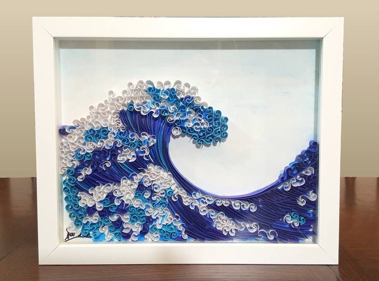 The Wave (11x9) Quilled Paper Art Mixed Media by Zad Creation | Saatchi Art