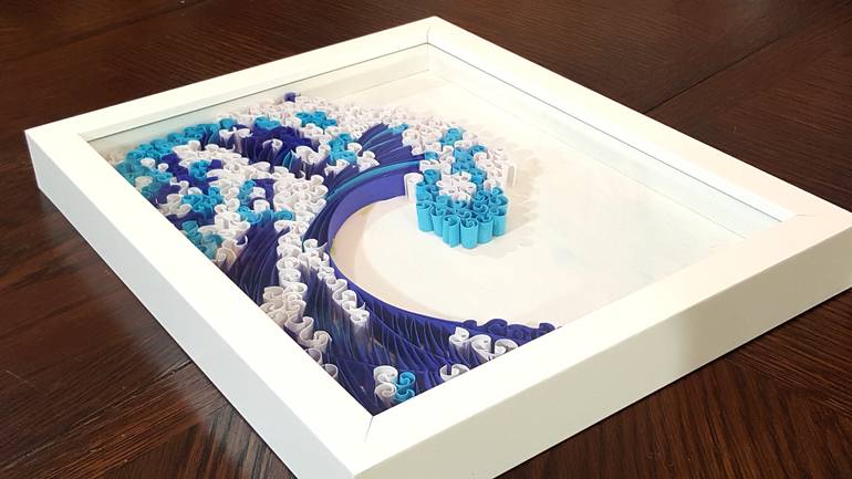 The Wave (11x9) Quilled Paper Art Mixed Media by ZAD Creation | Saatchi Art
