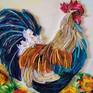 Paper Quilled Colorful Rooster Mixed Media by Zad Creation | Saatchi Art