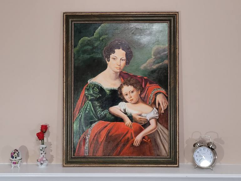 Woman with her Young Daughter in 18th century Painting by ZAD Creation ...