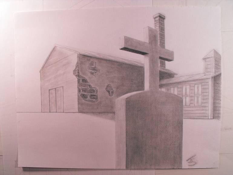 Church Perspective Drawing by Joshua Staton | Saatchi Art