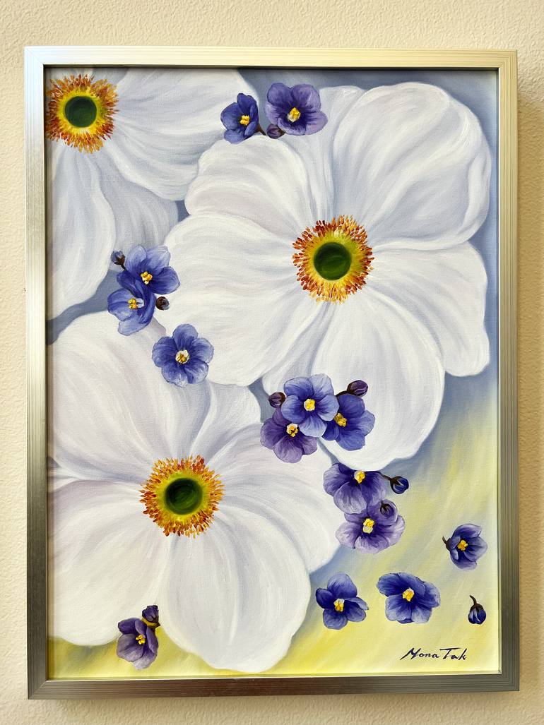 Scattered Flowers Painting by Mona Tak | Saatchi Art