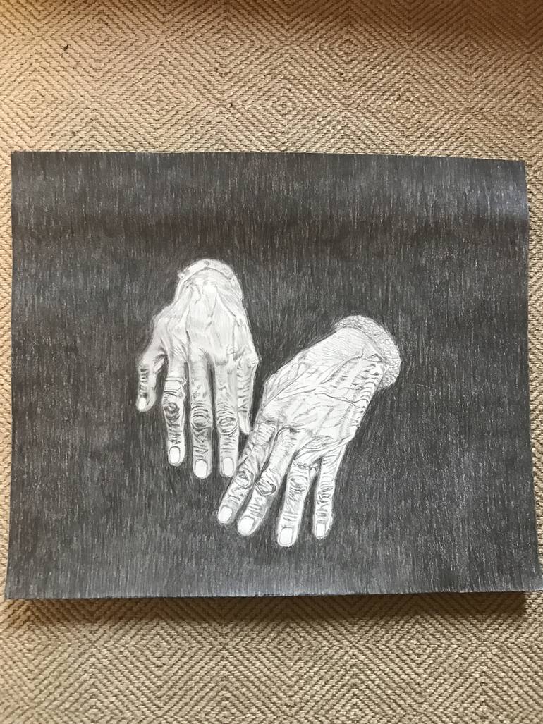 Elderly Woman's Hands Drawing by Naef Basile | Saatchi Art