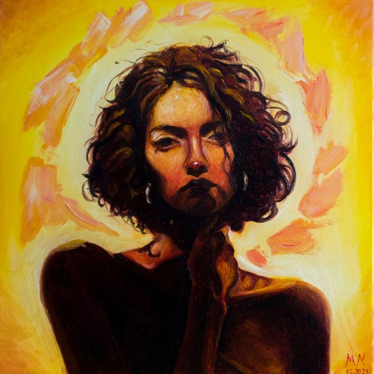 Lady in yellow Painting by Nazar Mudrak | Saatchi Art