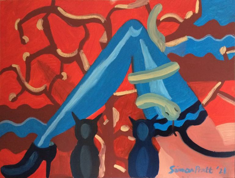 Blue leg. Painting by Simon Pratt | Saatchi Art