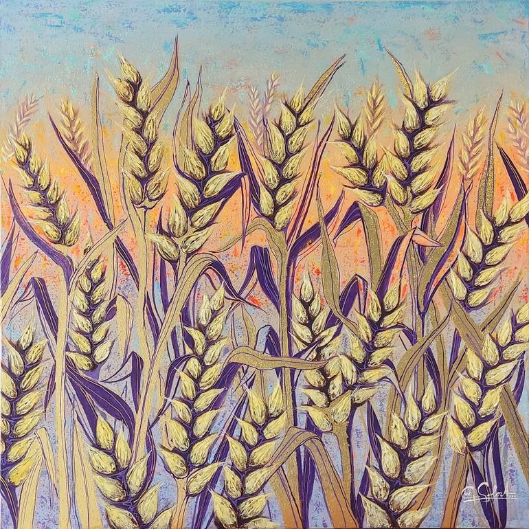 Golden Spike Painting by Flora Romanovskaya | Saatchi Art