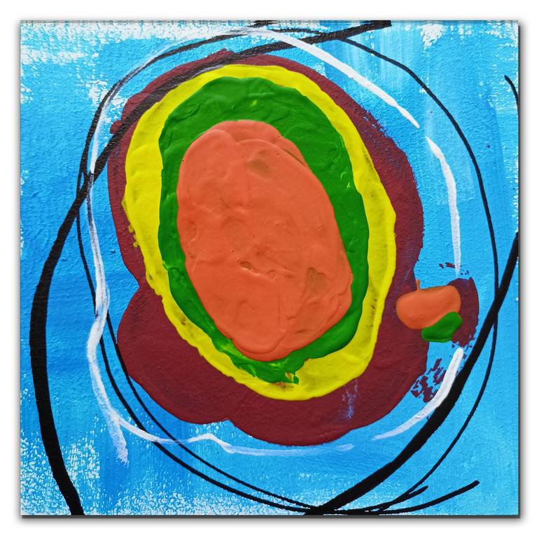 Boy from outer space Painting Blue Space Abstract Art Painting by Julia ...