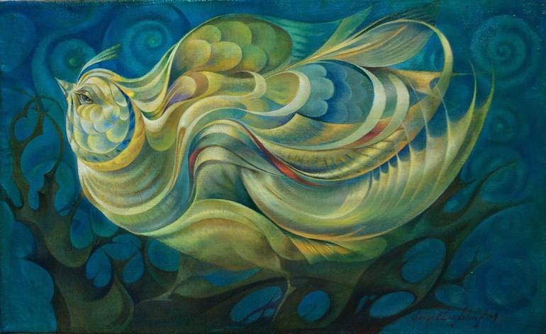 Anka bird (Simurgh) Painting by Gregor Danelian | Saatchi Art