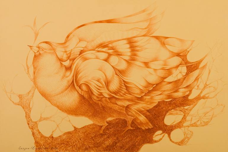 Simurgh Drawing by Gregor Danelian | Saatchi Art