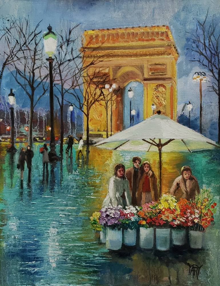 Place Charles de Gaulle Painting by Yary Dluhos | Saatchi Art