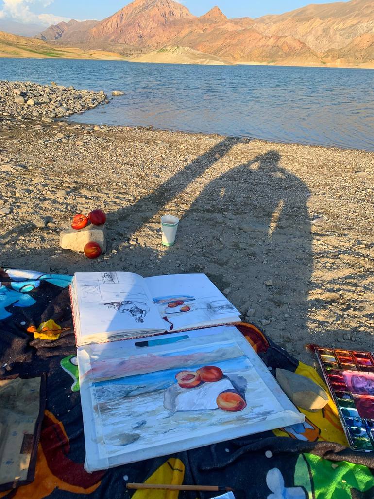 Picnic at the Azat reservoir Painting by Daria Kamishanova | Saatchi Art