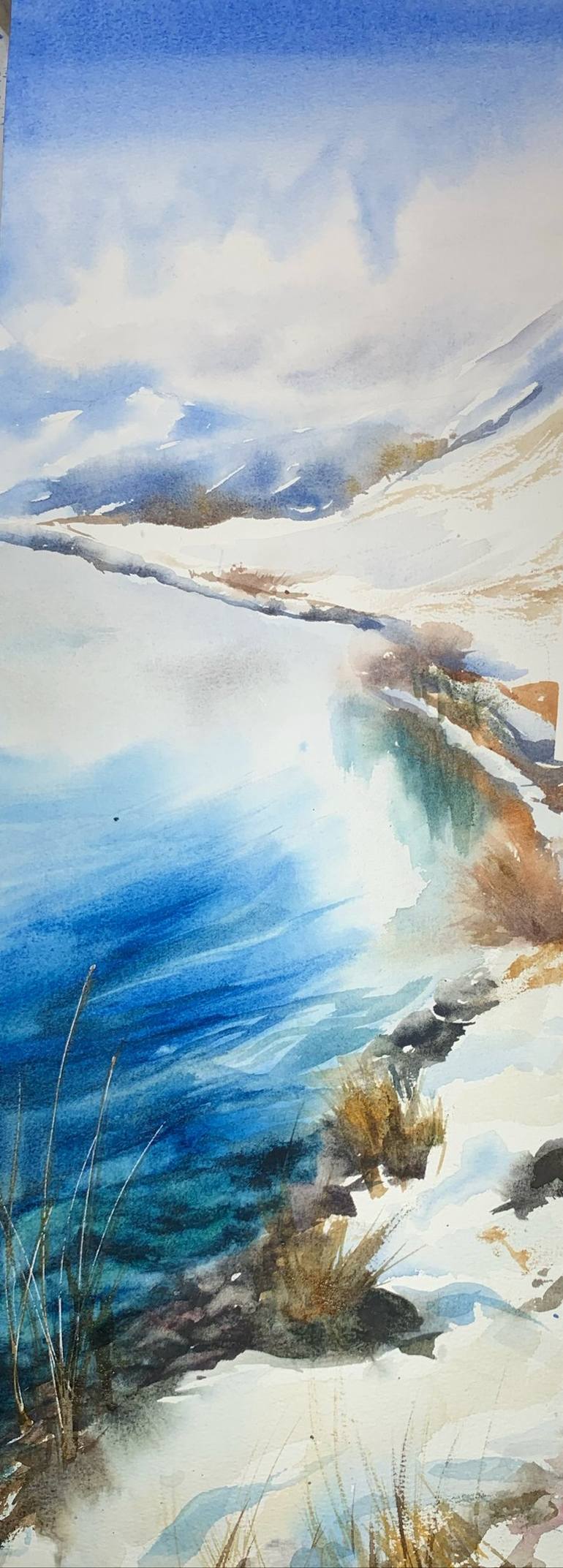 Winter Sevan Painting by Daria Kamishanova | Saatchi Art