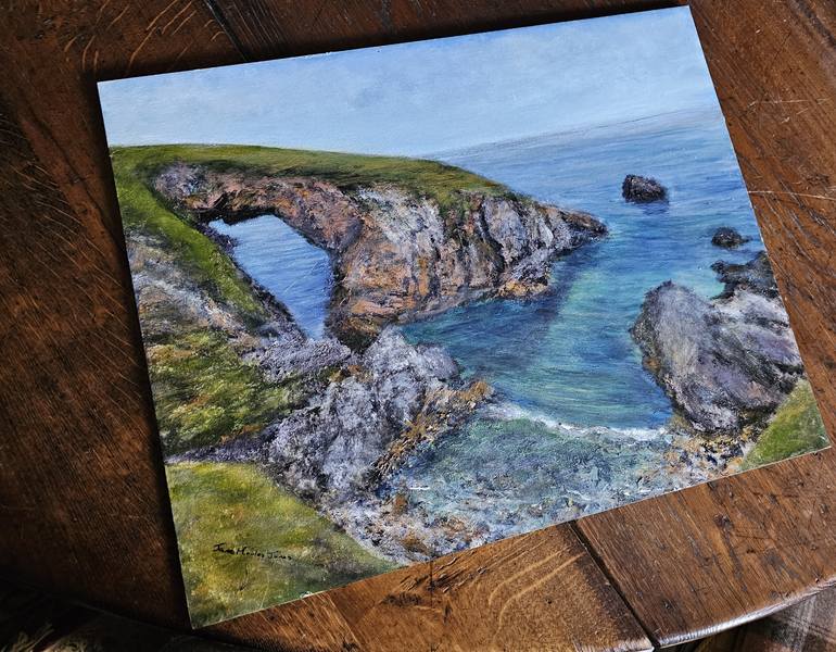 Bwa Du - Black Arch, Rhoscolyn Painting by Jane Moules Jones | Saatchi Art