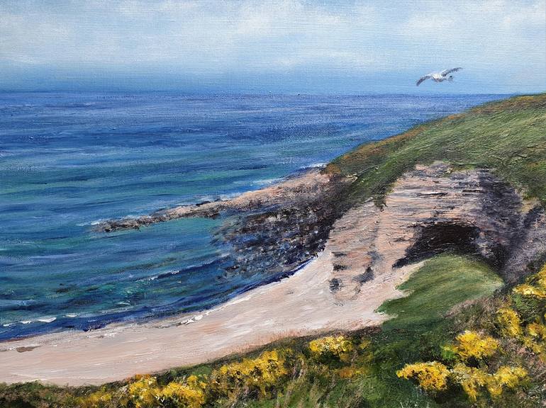 Coastal colours , Hopeman to Covesea Painting by Jane Moules Jones ...