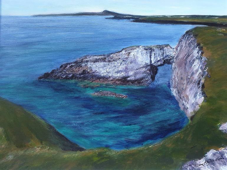 Bwa gwyn, white arch, Rhoscolyn Painting by Jane Moules Jones | Saatchi Art