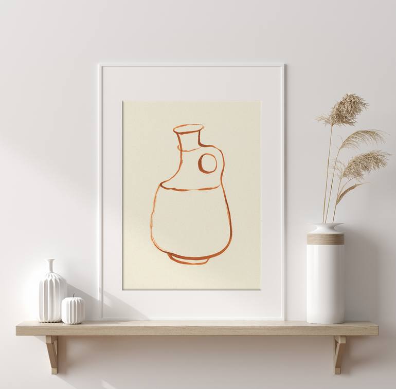 Antique jug. Original acrylic ink drawing. Drawing by Olga Ivanchin ...