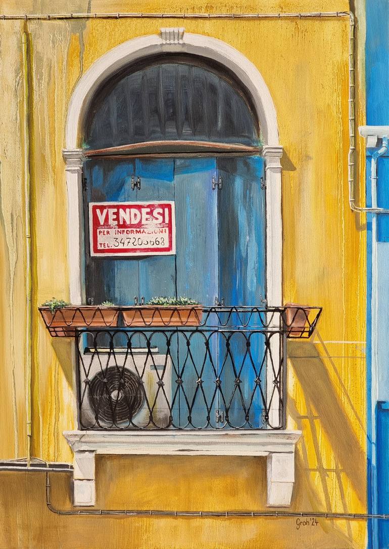 Vendesi – Original Oil Painting | Italian Balcony & Urban Decay ...