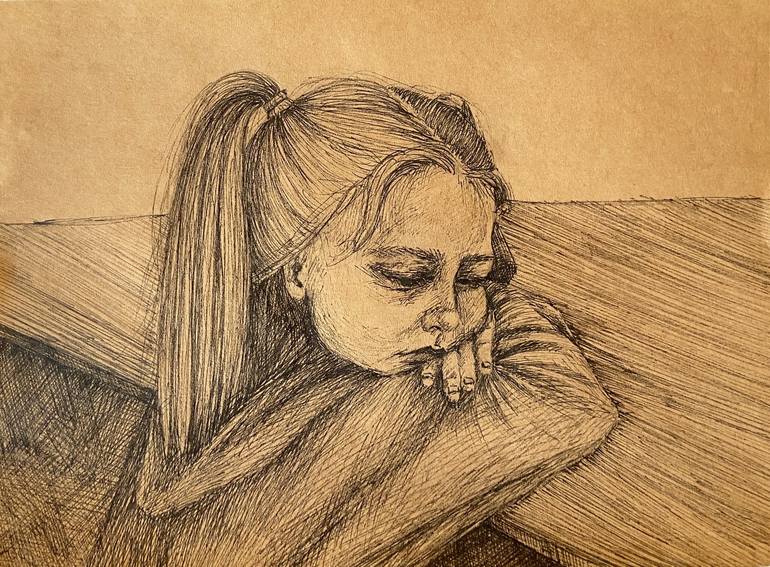 “Boring lesson“ Drawing by Svitlana Nismeiko | Saatchi Art