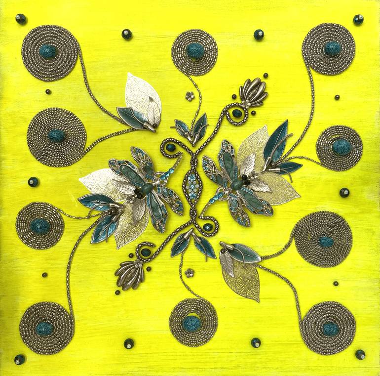 Dragonfly Collage by Alla Shutka | Saatchi Art