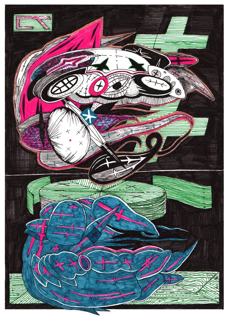 Confusion Drawing by Flux Field | Saatchi Art