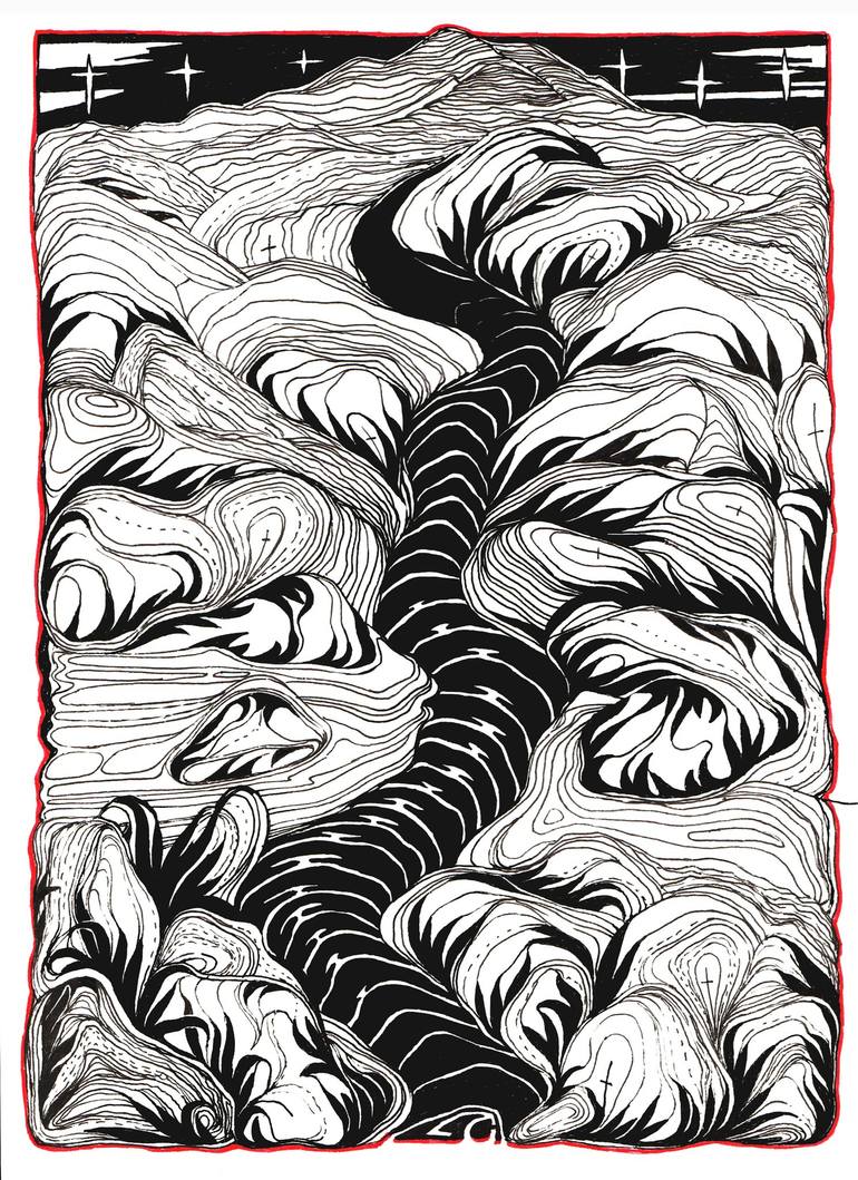 The chakral serpent Drawing by Flux Field | Saatchi Art