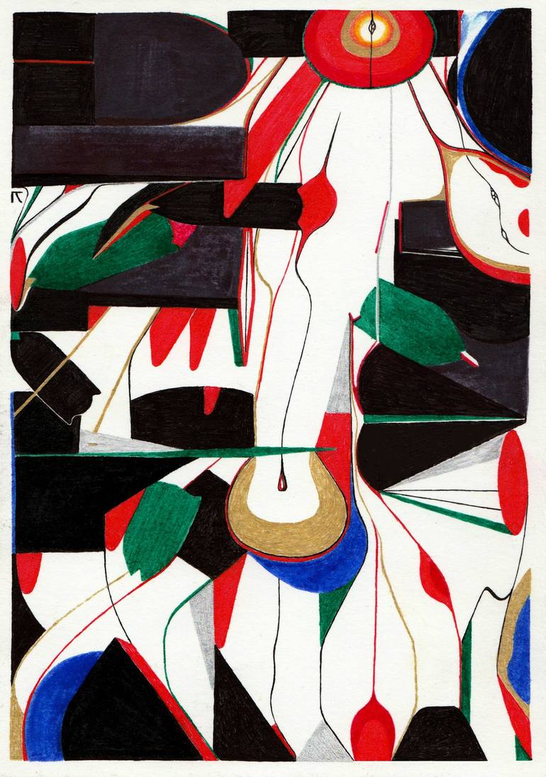 Amber Retribution Drawing by Flux Field | Saatchi Art