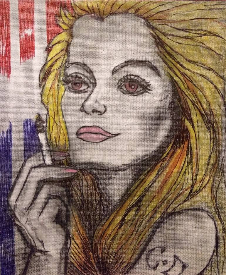 Catherine Deneuve Actrice Drawing by Zooperartz Drawings | Saatchi Art