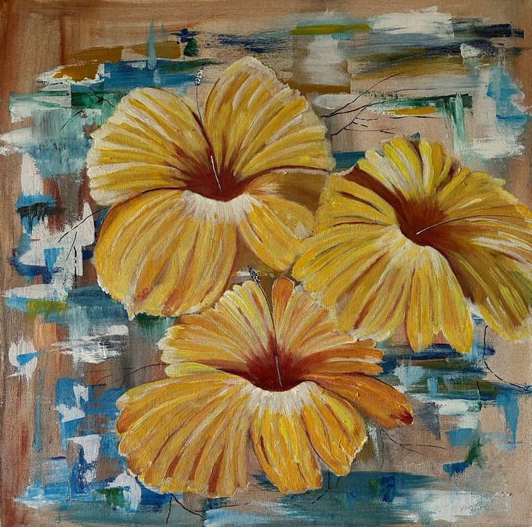 Hibiscus Painting by Shashi Guleria | Saatchi Art