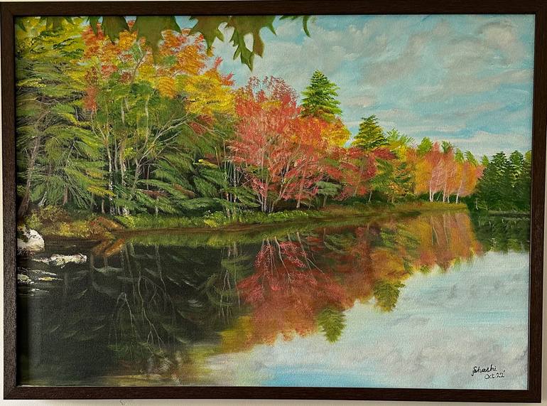 Autumn Glimpses Painting by Shashi Guleria | Saatchi Art