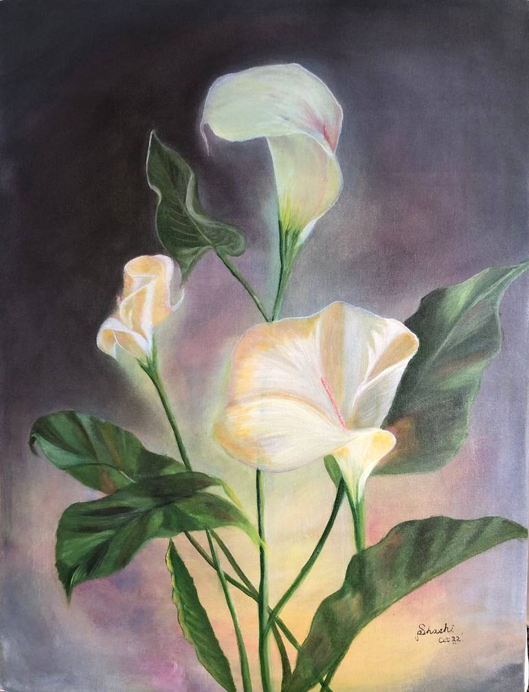 Serene Elegance Painting by Shashi Guleria | Saatchi Art
