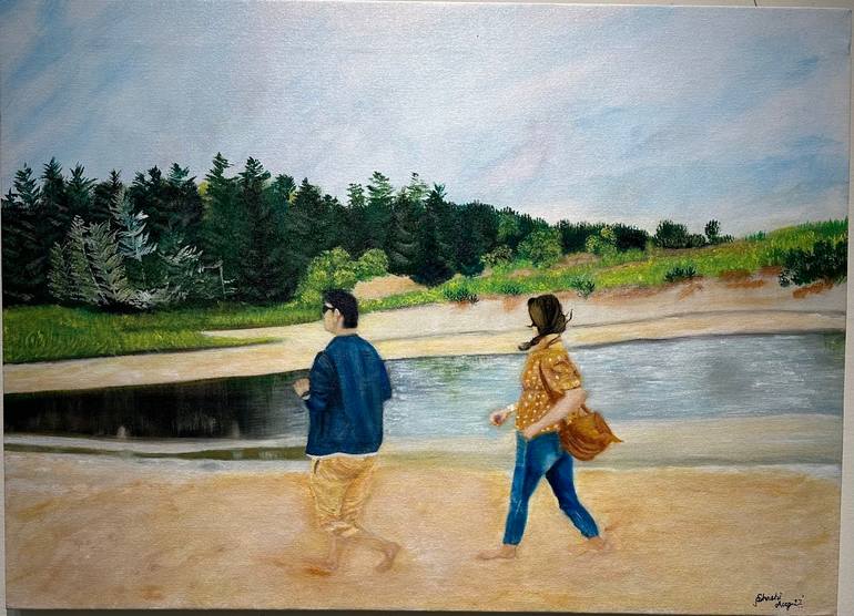 Beach Day Painting by Shashi Guleria | Saatchi Art