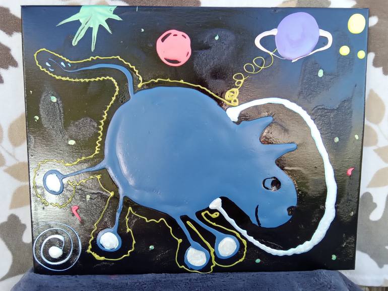 Space Fat Blue Painting by Mark Sondgeroth | Saatchi Art