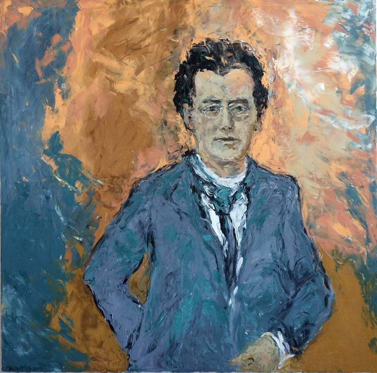 The young Gustav Mahler II Painting by Norbert Mauritius | Saatchi Art