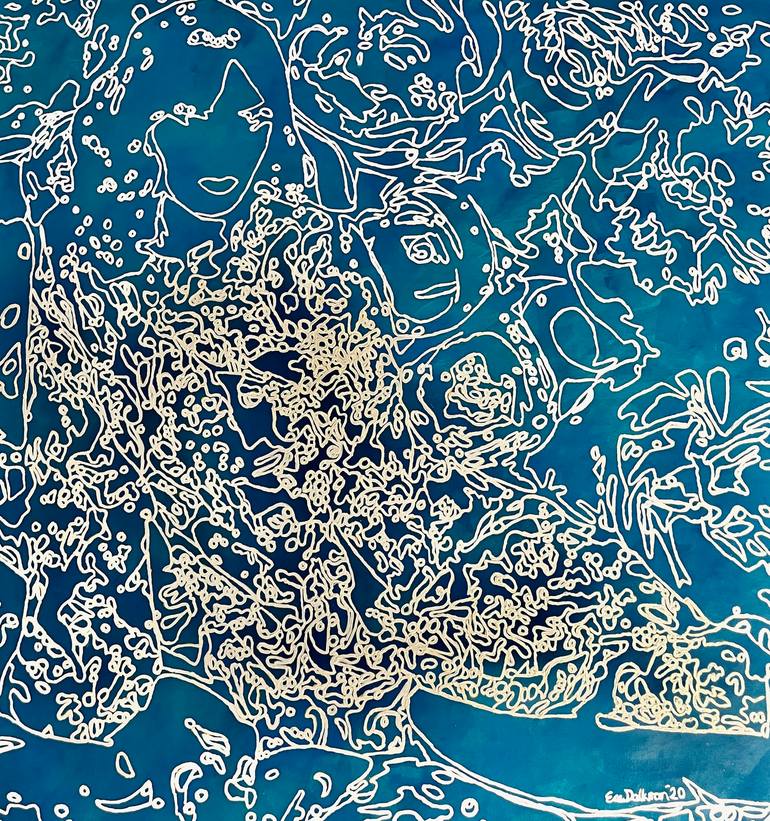 Innocence, Sitting in the Peony Garden Painting by Ece Dalkiran ...