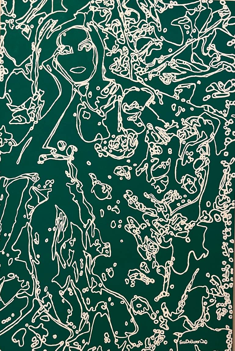 Line Art, Innocence, Flower Market Painting by Ece Dalkiran | Saatchi Art