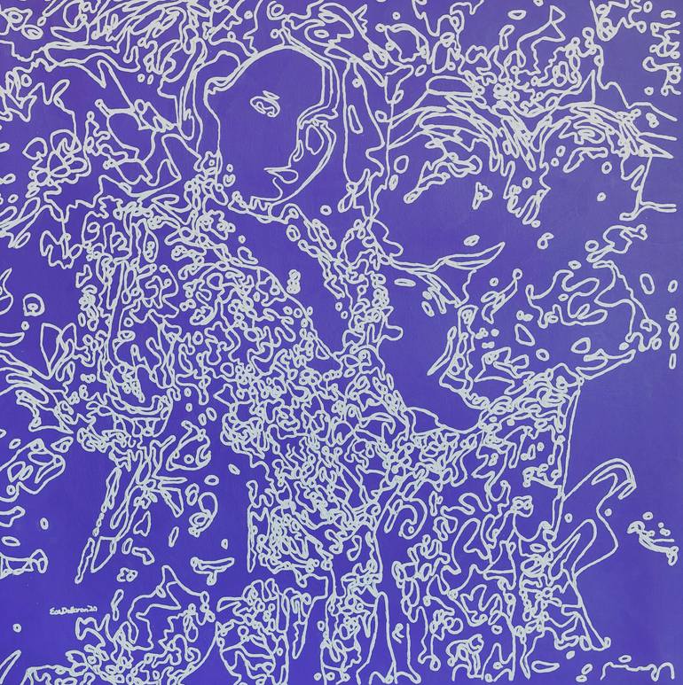 Line Art, Innocence Series, Sitting On the Lown Painting by Ece ...