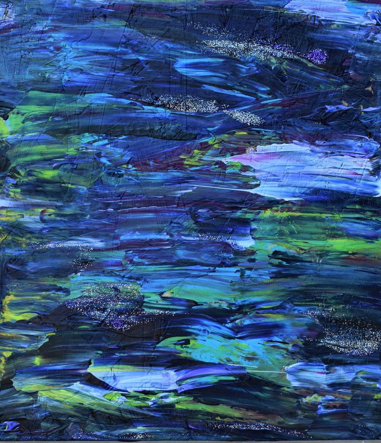 Abstract Watercolor Artwork River Waves