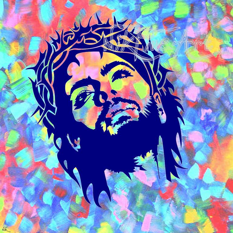COLORFUL JESUS CHRIST Painting by Nik Tod | Saatchi Art