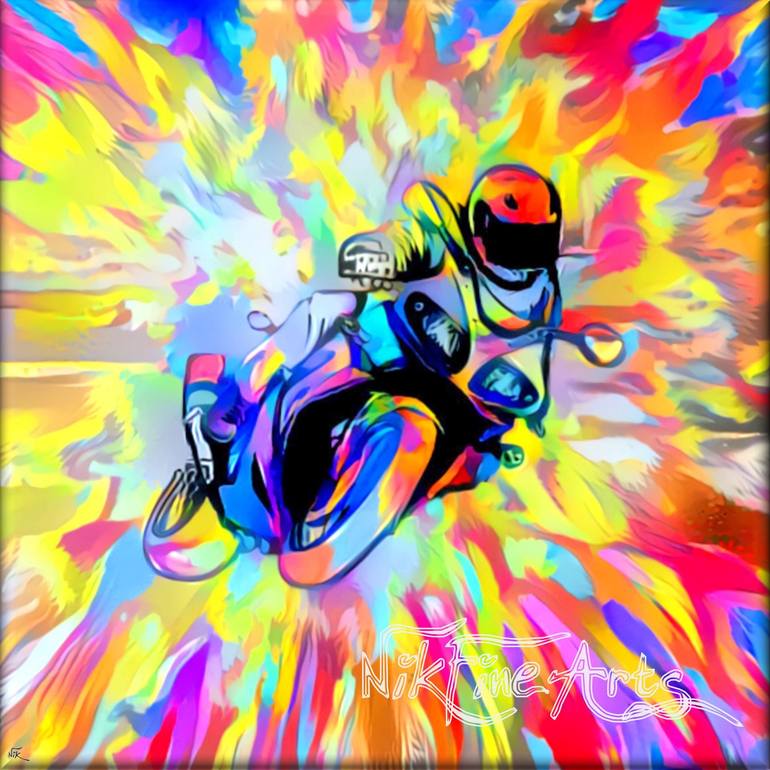 SPORT MOTORCYCLE Painting by Nik Tod | Saatchi Art