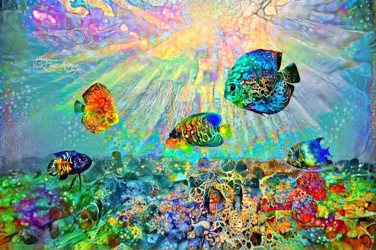 NIK TOD PAINTING - UNDERWATER KINGDOM Painting by Nik Tod | Saatchi Art