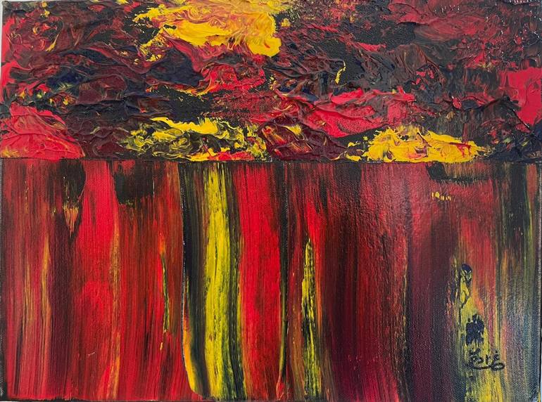 Colourful Rain Painting by Ghada A | Saatchi Art