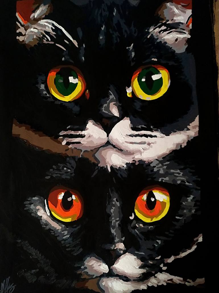 The Double Cat's Eye Painting by Catherine C | Saatchi Art