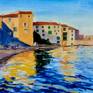 St. Tropez from the sea Painting by Elizabeth Flaherty | Saatchi Art