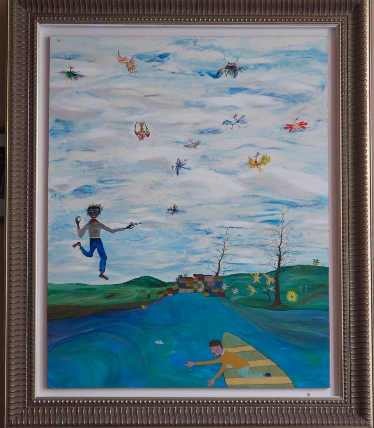 Landscape after Lucian Painting by David Freud | Saatchi Art